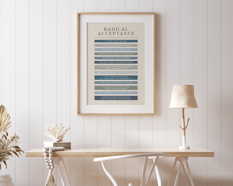 Radical Acceptance DBT Poster Ocean Blue Printable Aid for - Etsy