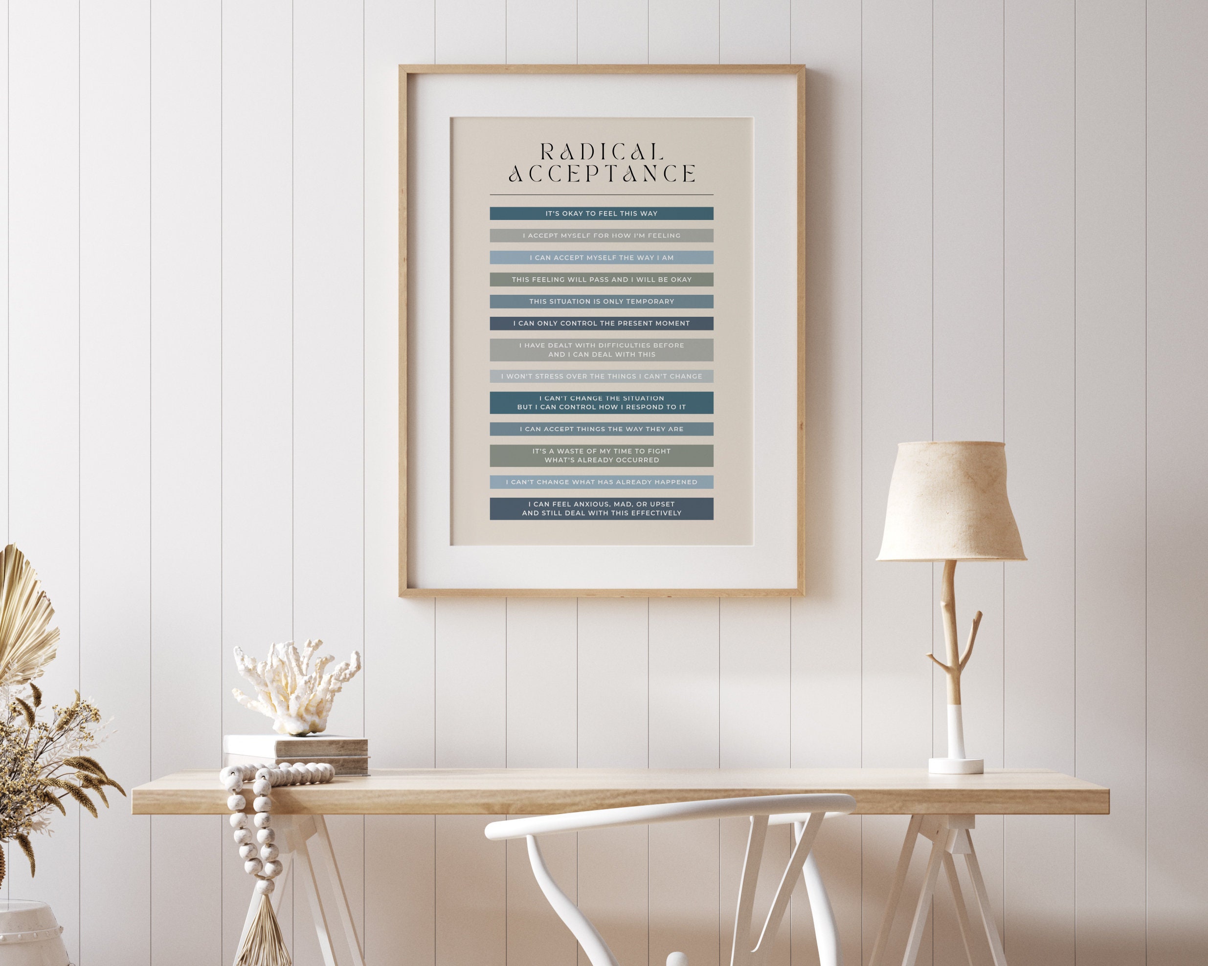 Radical Acceptance DBT Poster Ocean Blue Printable Aid for Dialectical ...