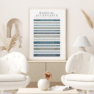 Radical Acceptance DBT Poster | Ocean Blue | Printable Aid for ...