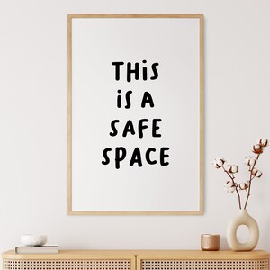 This is a Safe Space White Printable Confidentiality Poster Sign for ...