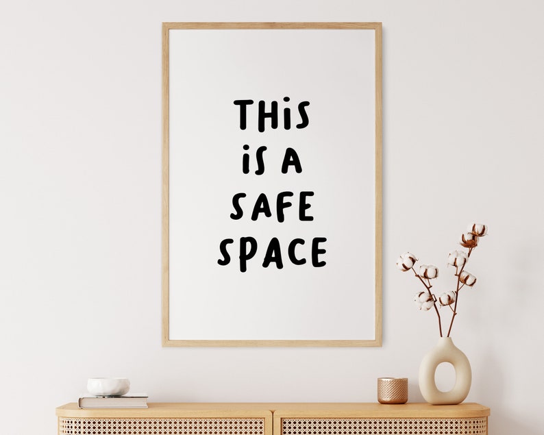 This is a Safe Space White Printable Confidentiality Poster Sign for ...