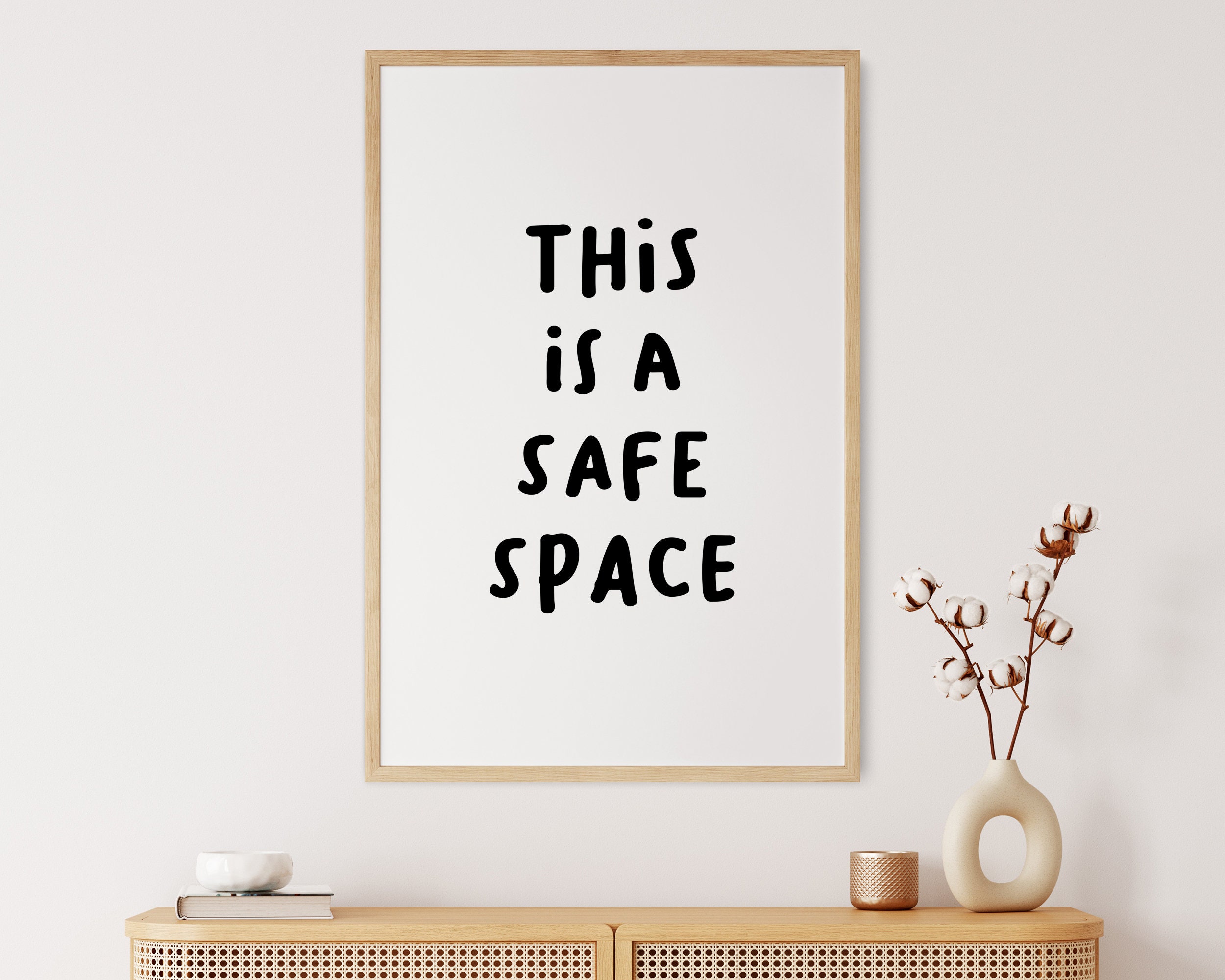 This is a Safe Space White Printable Confidentiality Poster Sign for ...
