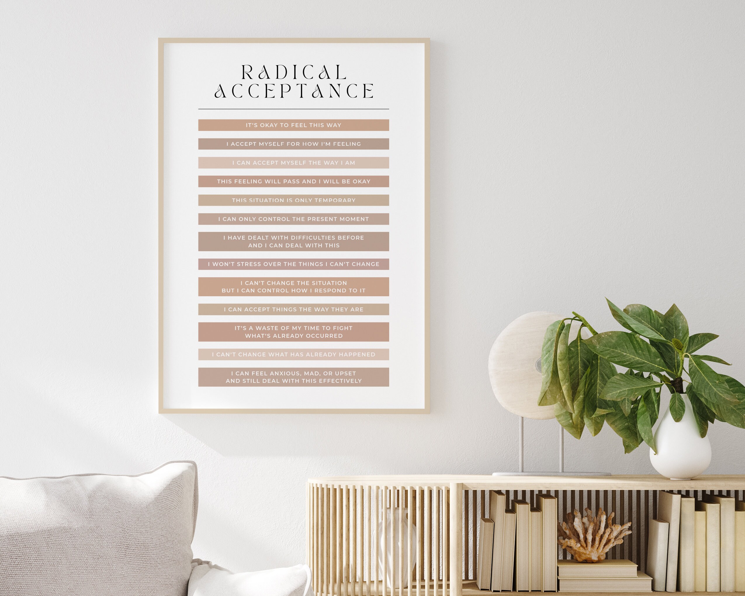 Radical Acceptance DBT Poster Neutral Beige Printable Aid for ...