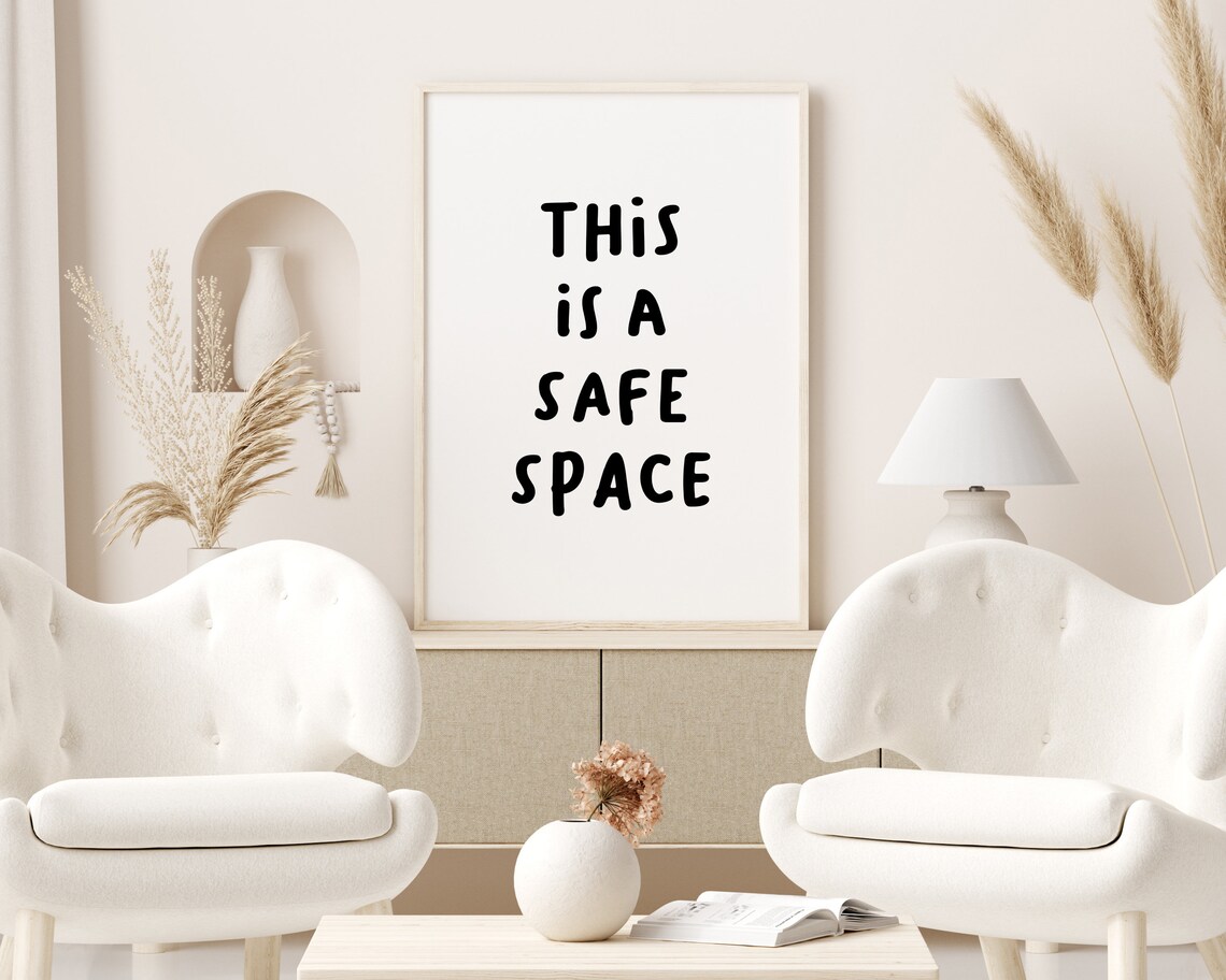 This is a Safe Space White Printable Confidentiality Poster Sign for ...