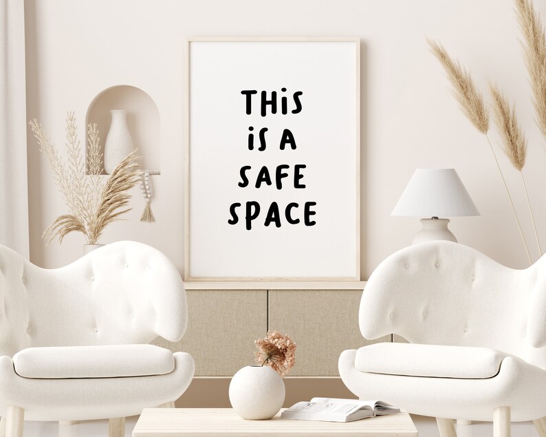 This is a Safe Space White Printable Confidentiality Poster Sign for ...