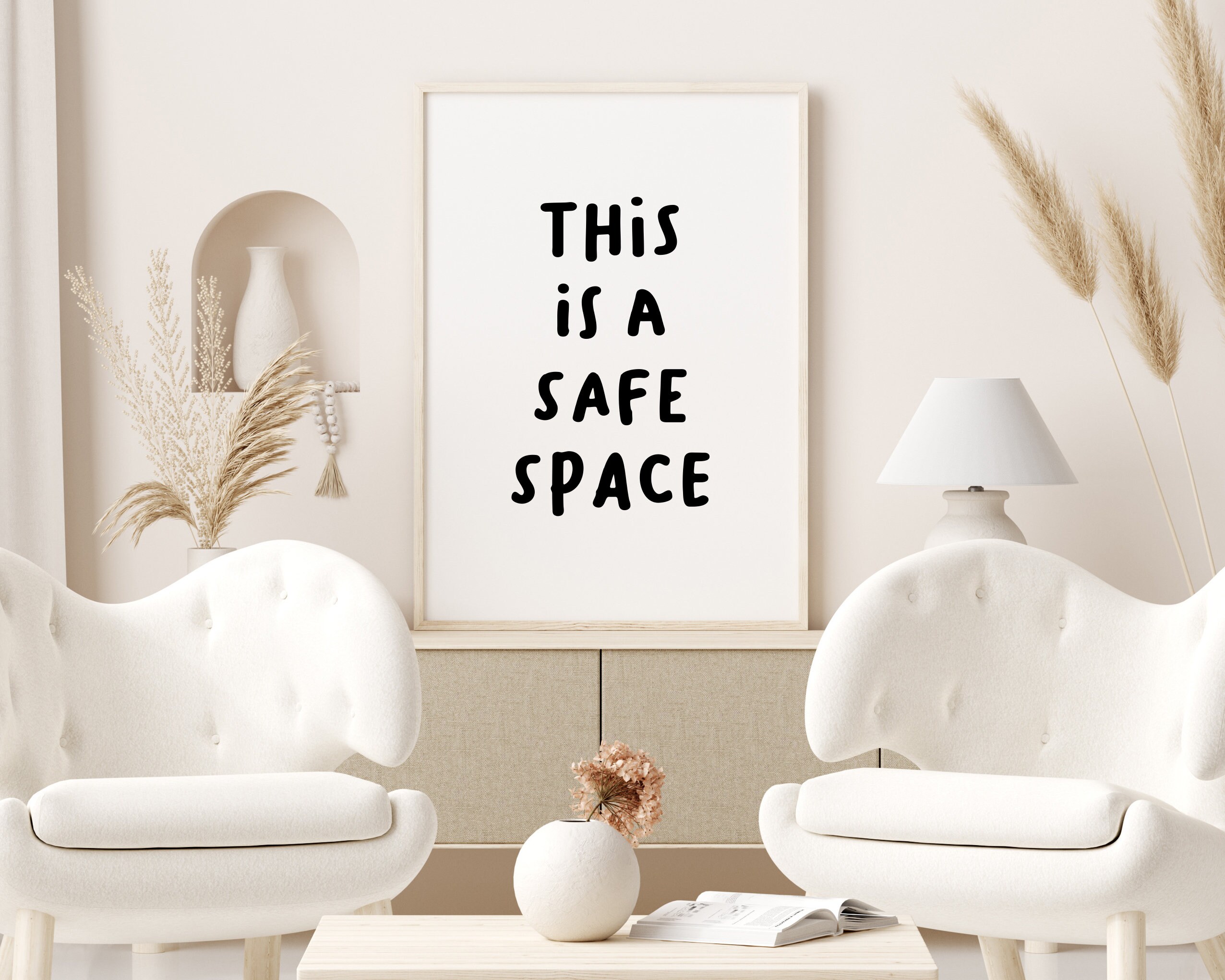 This is a Safe Space White Printable Confidentiality Poster Sign for ...