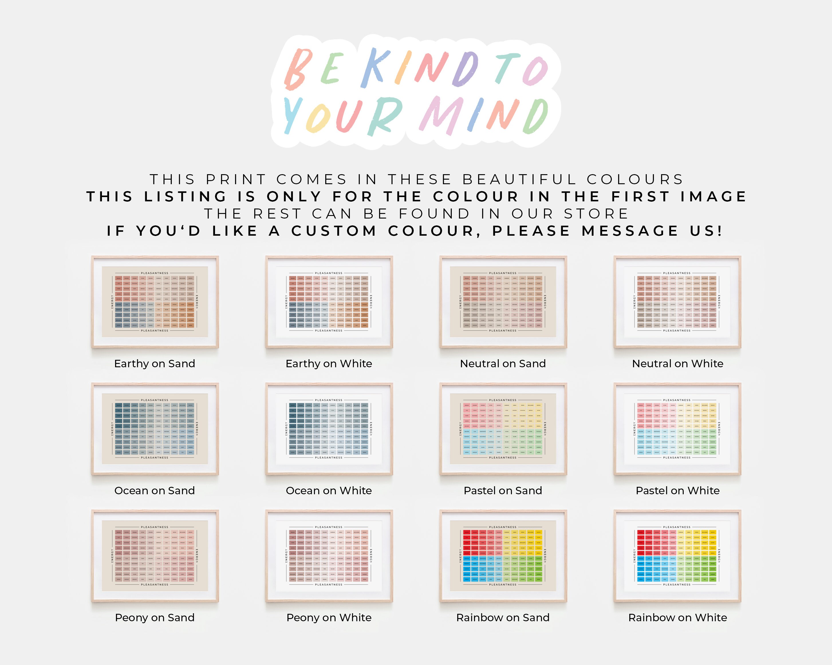 Mood Meter Neutral Black on Sand Mental Health Poster to - Etsy