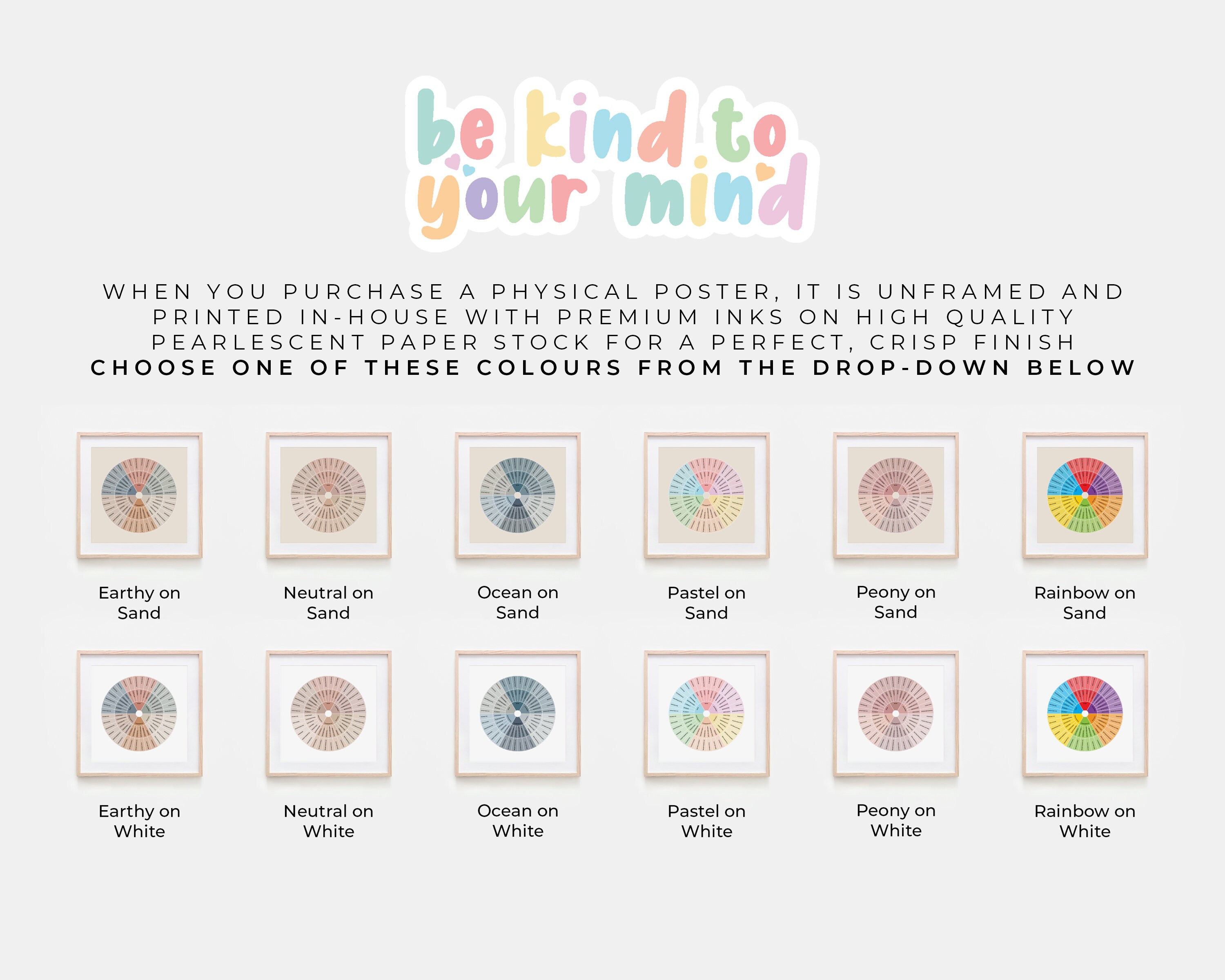 Feelings / Emotion Wheel Unframed Poster | Therapeutic Resource Tool ...