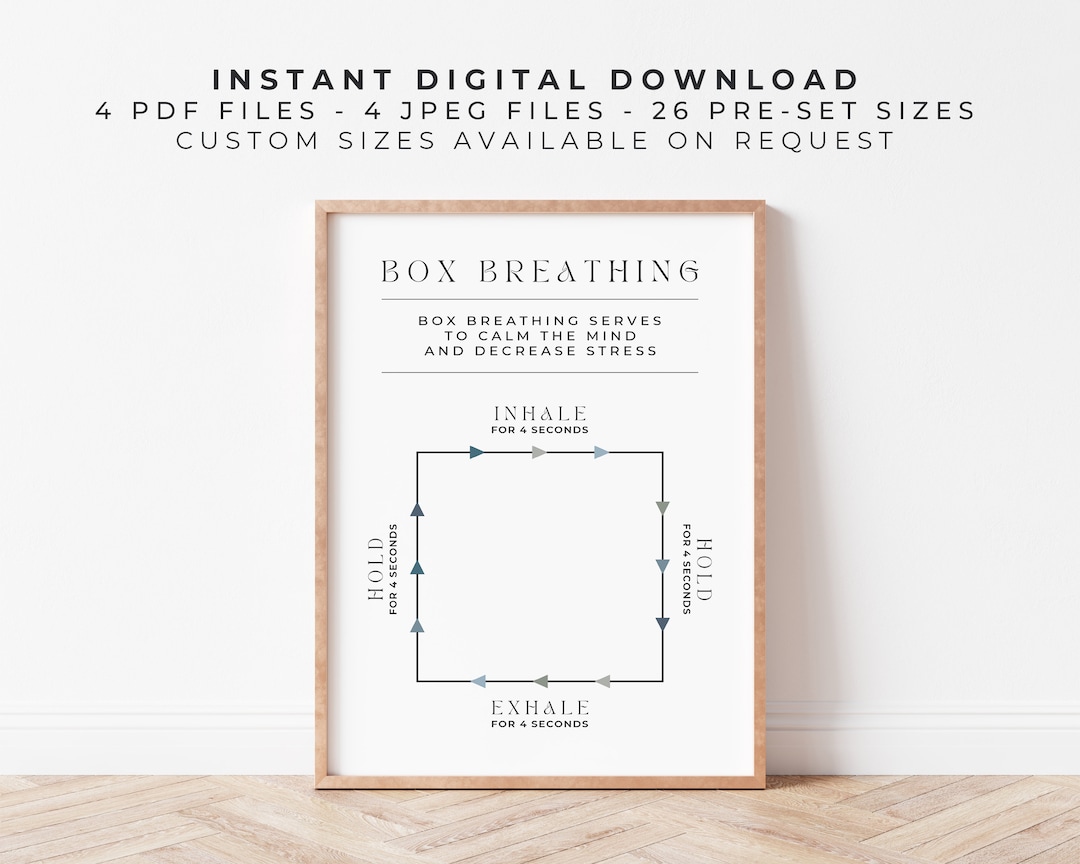 Box Breathing Technique Ocean Blue Anxiety and Emotional Regulation ...