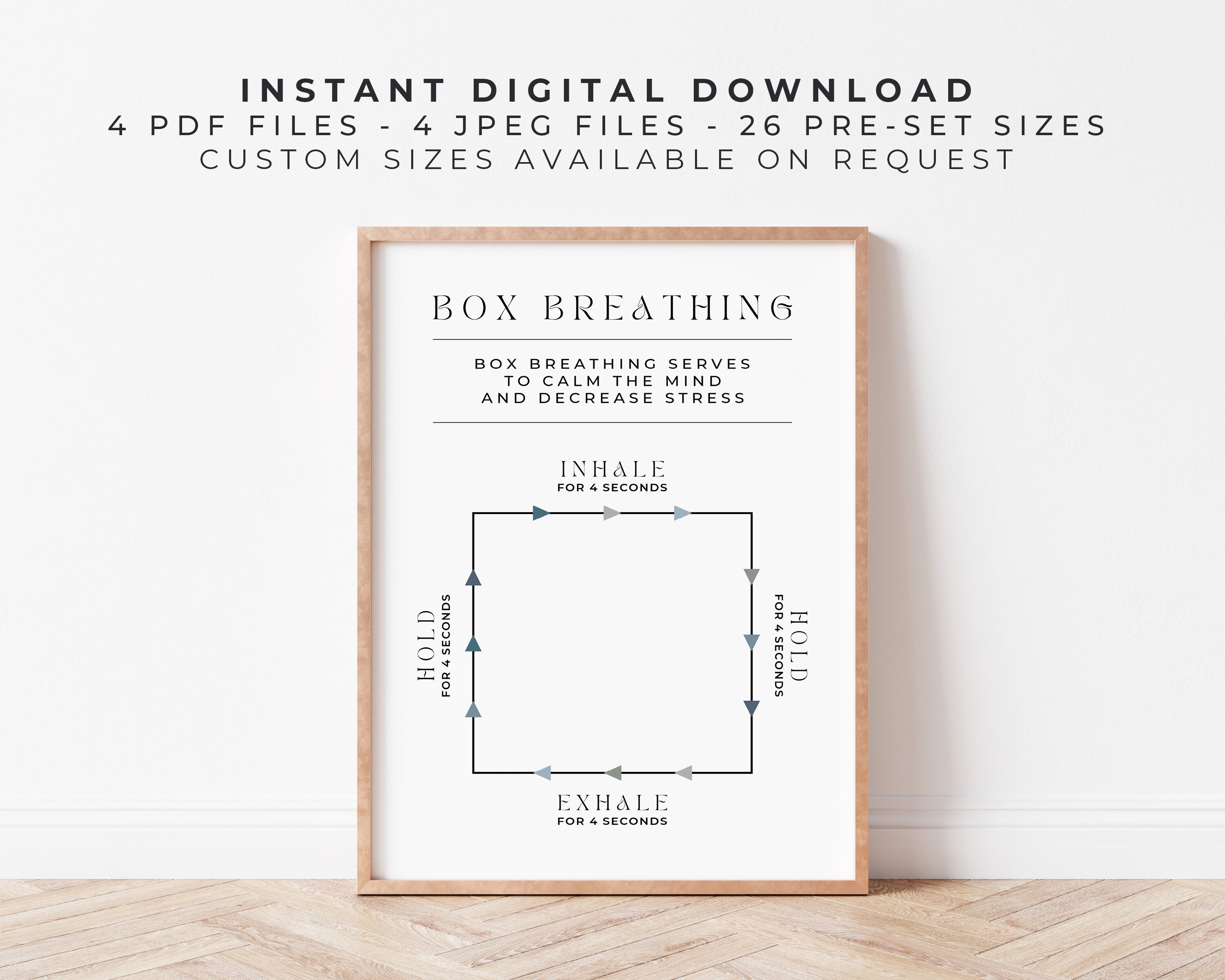 Box Breathing Technique Ocean Blue Anxiety and Emotional Regulation ...