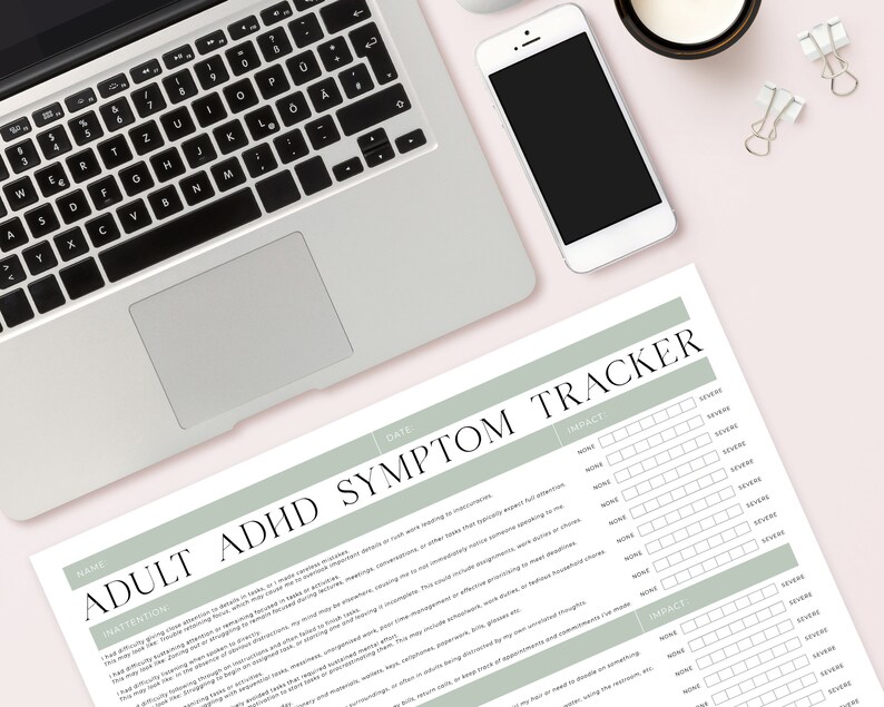 Adult ADHD Symptom Tracker Printable Planner to Track Daily Impact to ...
