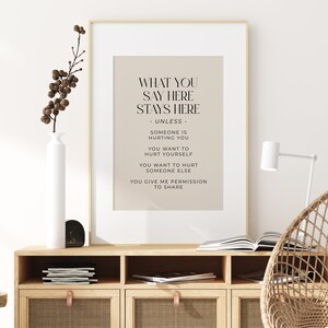 What You Say Here Stays Here | Sand Beige | Printable Confidentiality ...