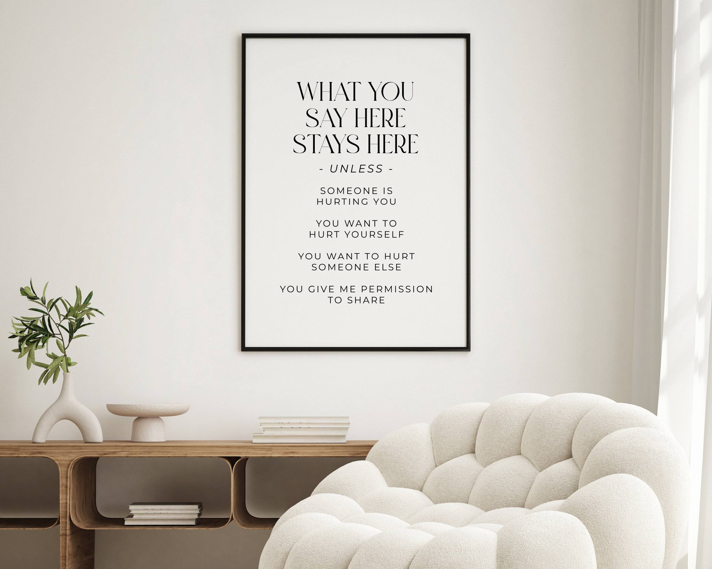 What You Say Here Stays Here | White | Printable Confidentiality Poster ...
