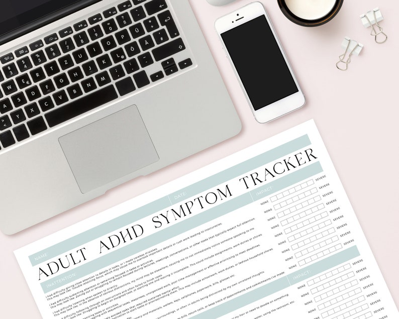Adult ADHD Symptom Tracker Printable | Planner to Track Daily Impact to ...