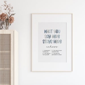 What You Say Here Stays Here | Ocean Blue | Printable Confidentiality ...