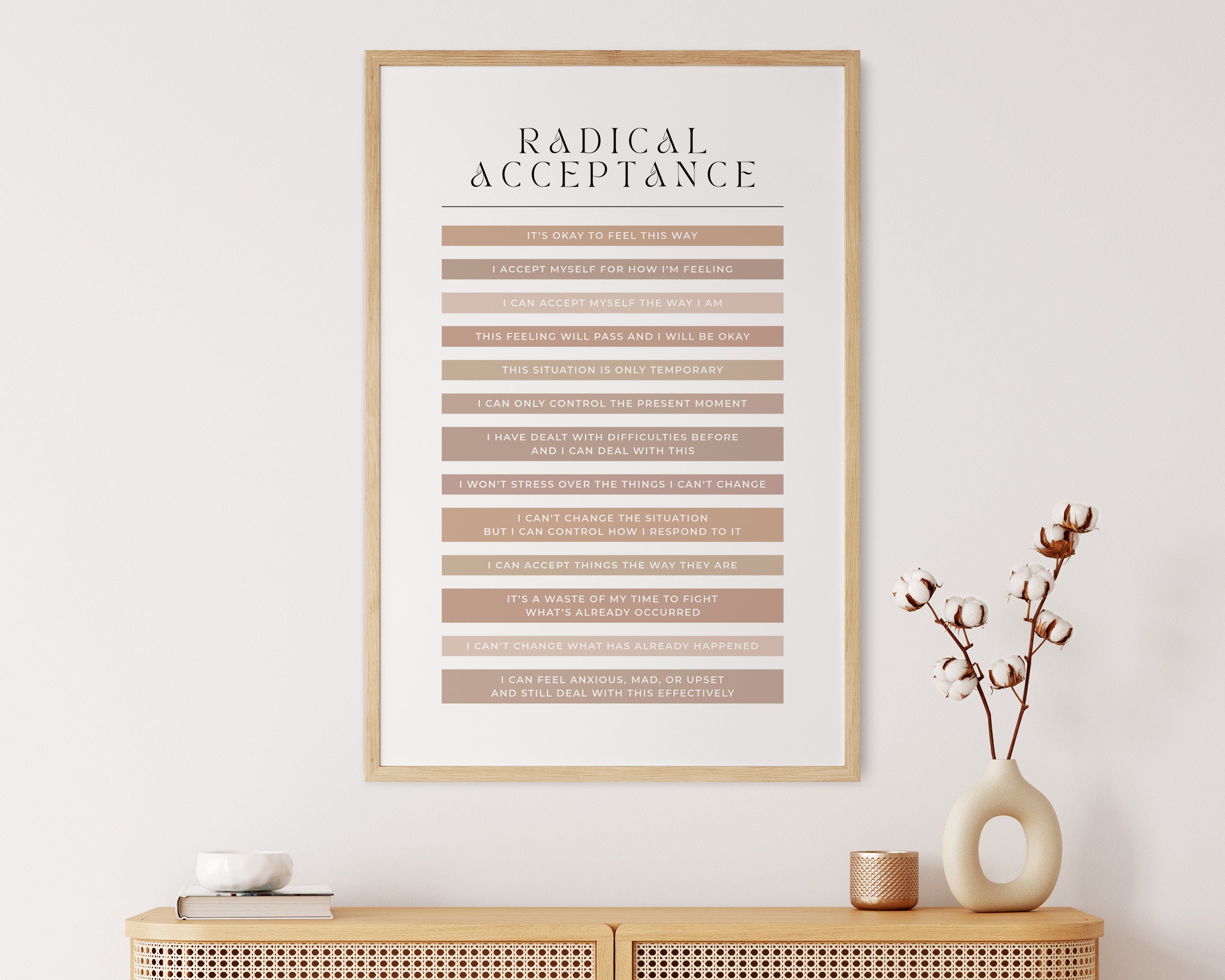 Radical Acceptance DBT Poster Neutral Beige Printable Aid for ...