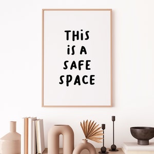 This is a Safe Space White Printable Confidentiality Poster Sign for ...