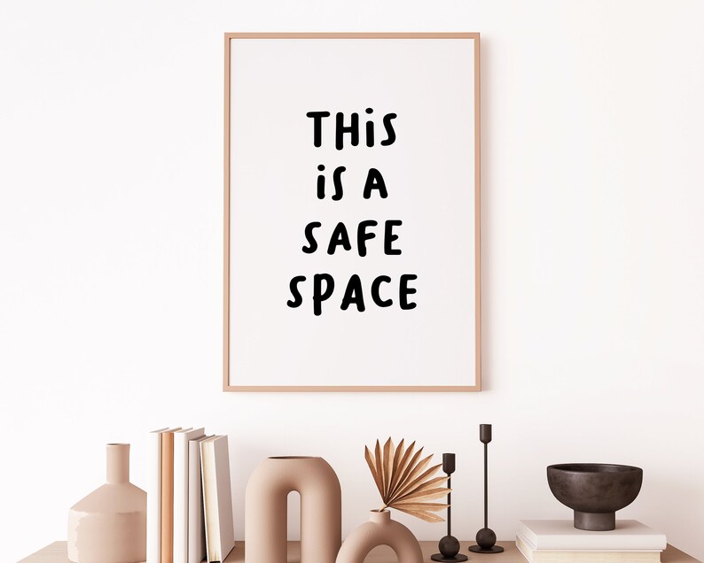 This is a Safe Space White Printable Confidentiality Poster Sign for ...