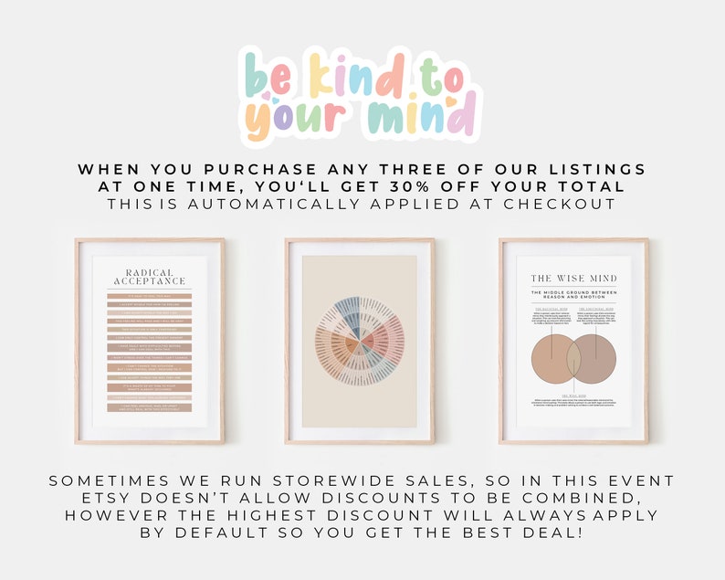 Radical Acceptance DBT Unframed Poster Print Emotional Aid for ...