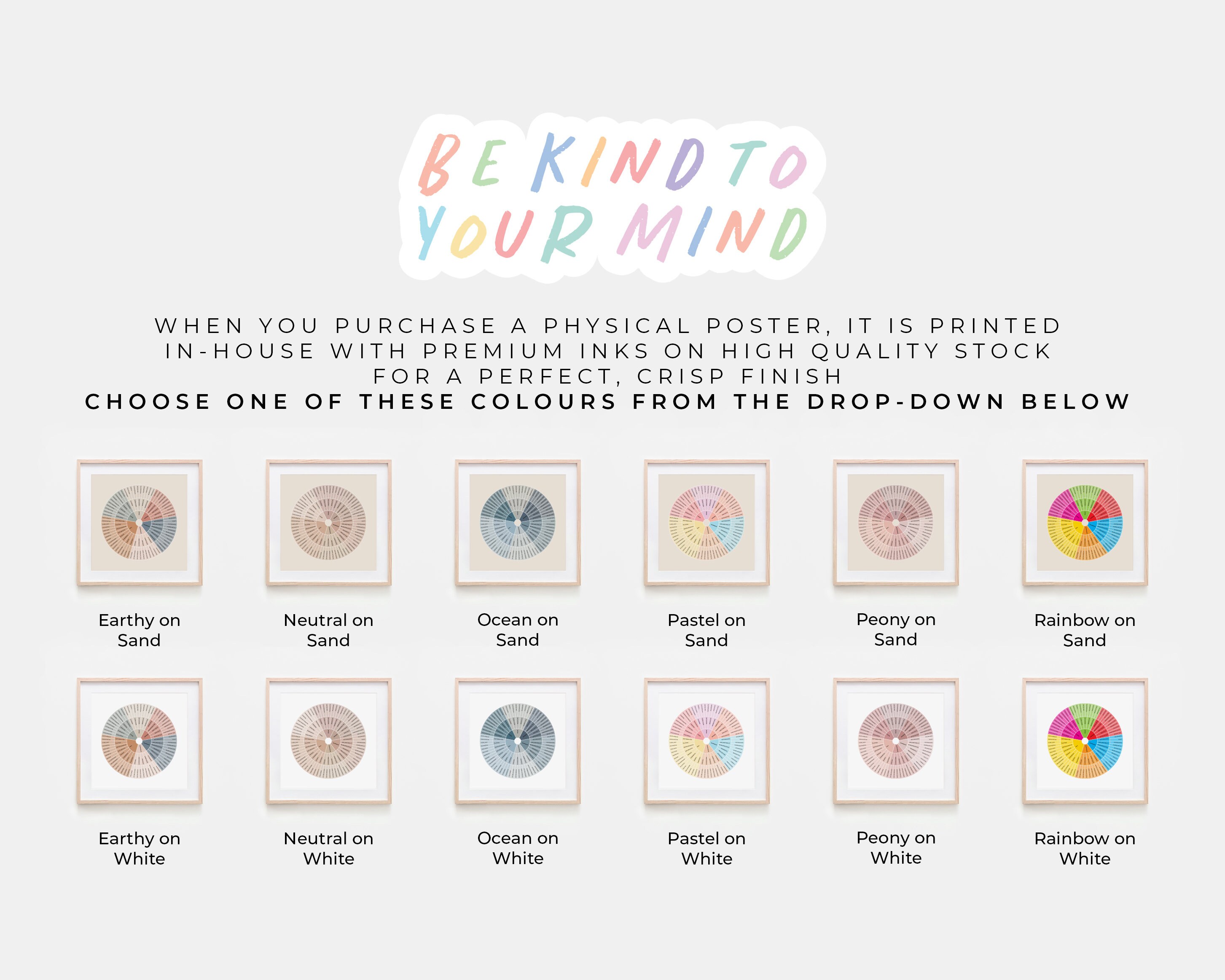 Feelings / Emotion Wheel Unframed Poster Therapeutic Resource Tool for ...