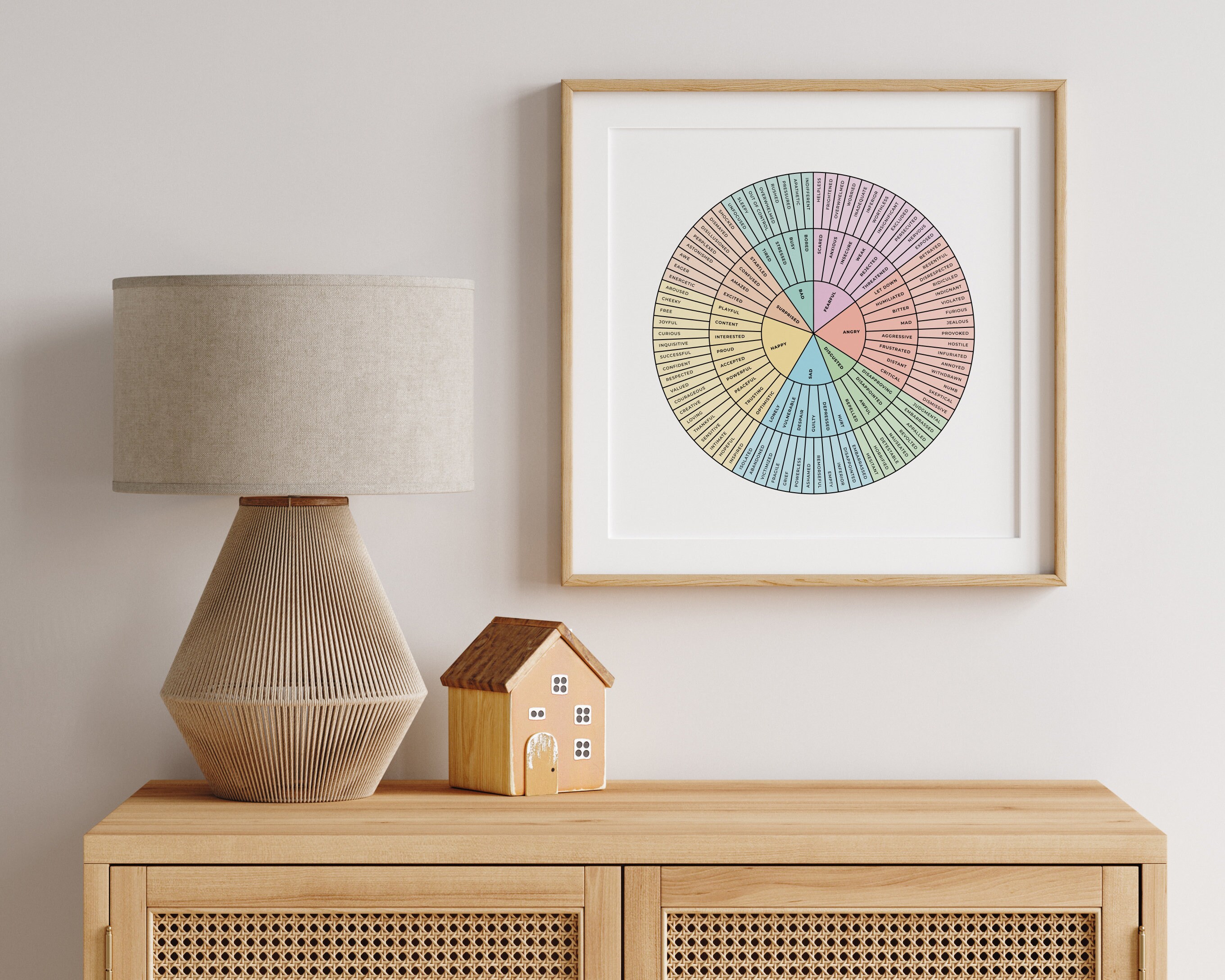 Feelings Wheel / Emotion Wheel | Pastel & Black on White | Printable ...