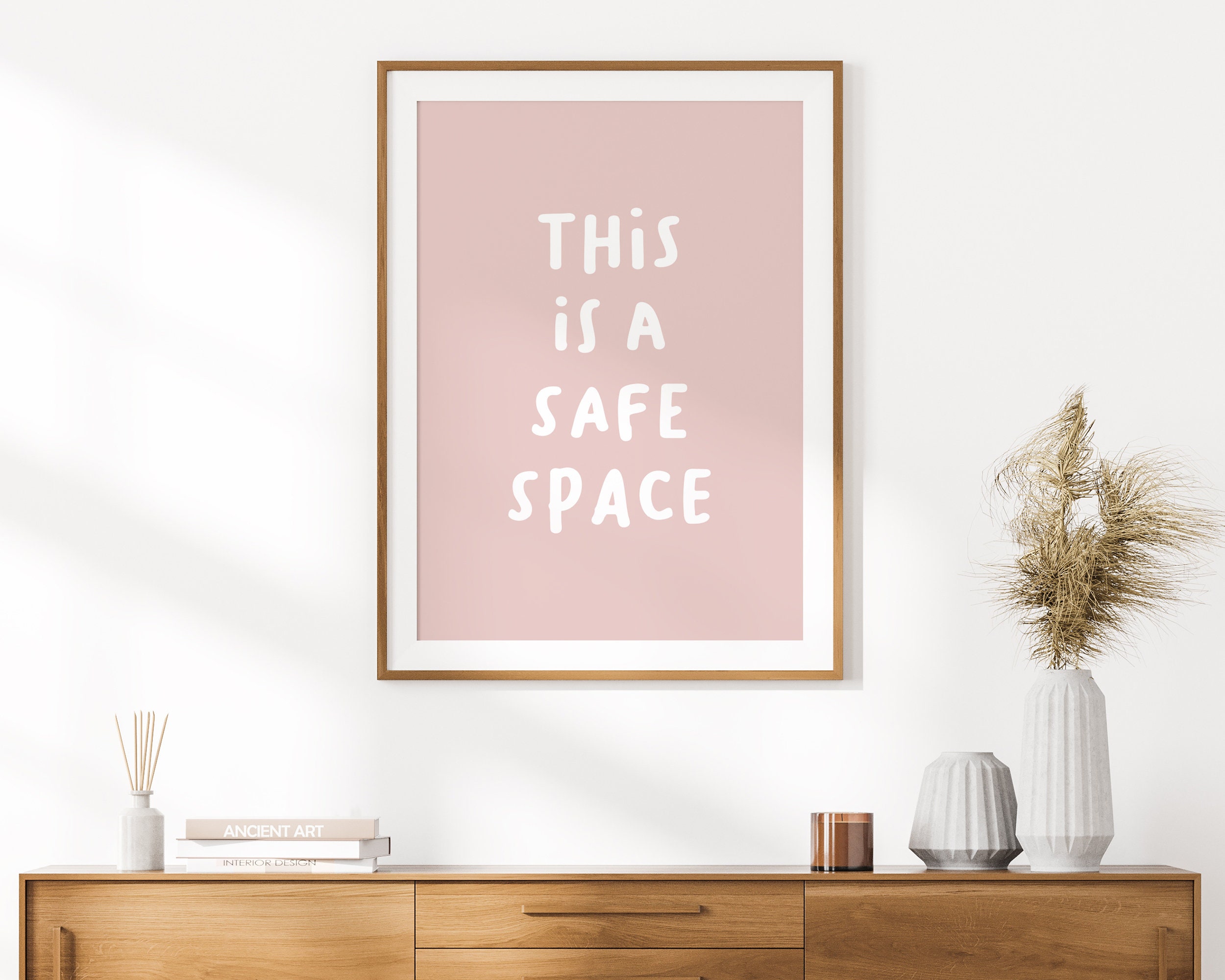 This is a Safe Space | Blush Pink | Printable Confidentiality Poster ...
