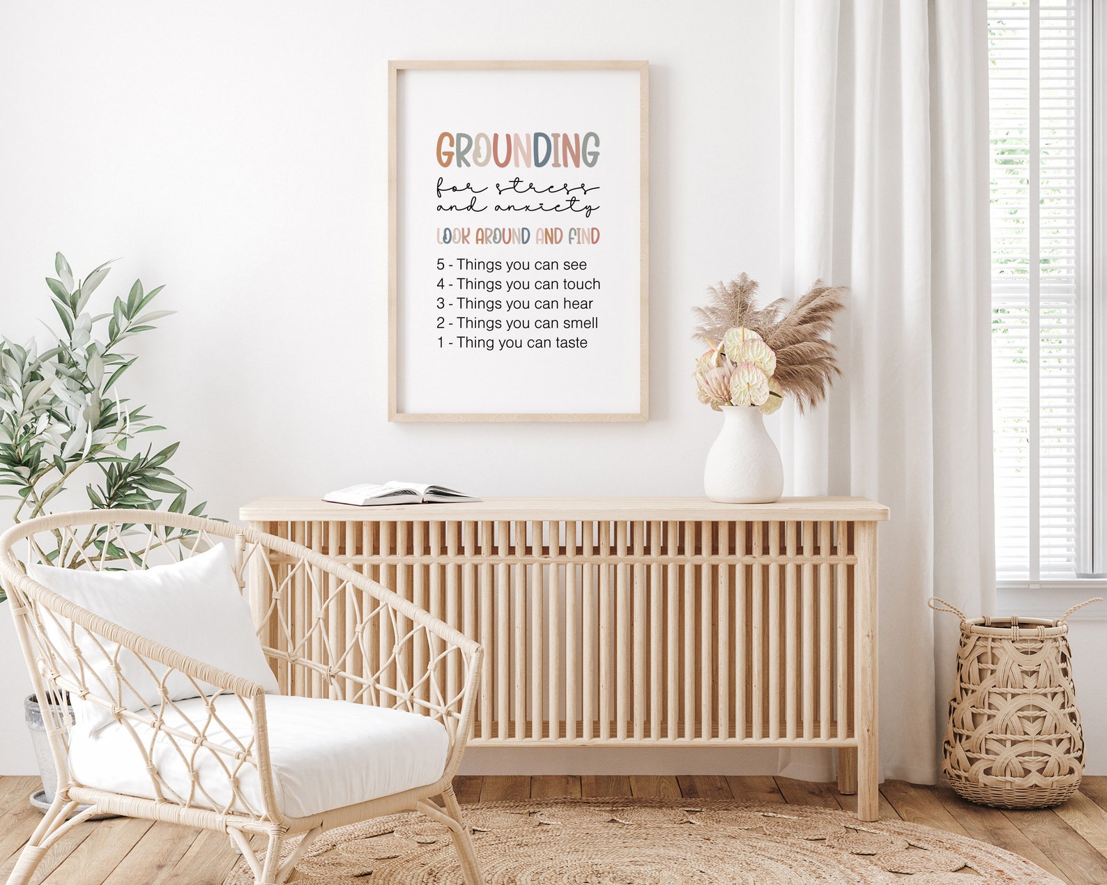 Grounding Technique Earthy Printable Mindfulness Poster - Etsy