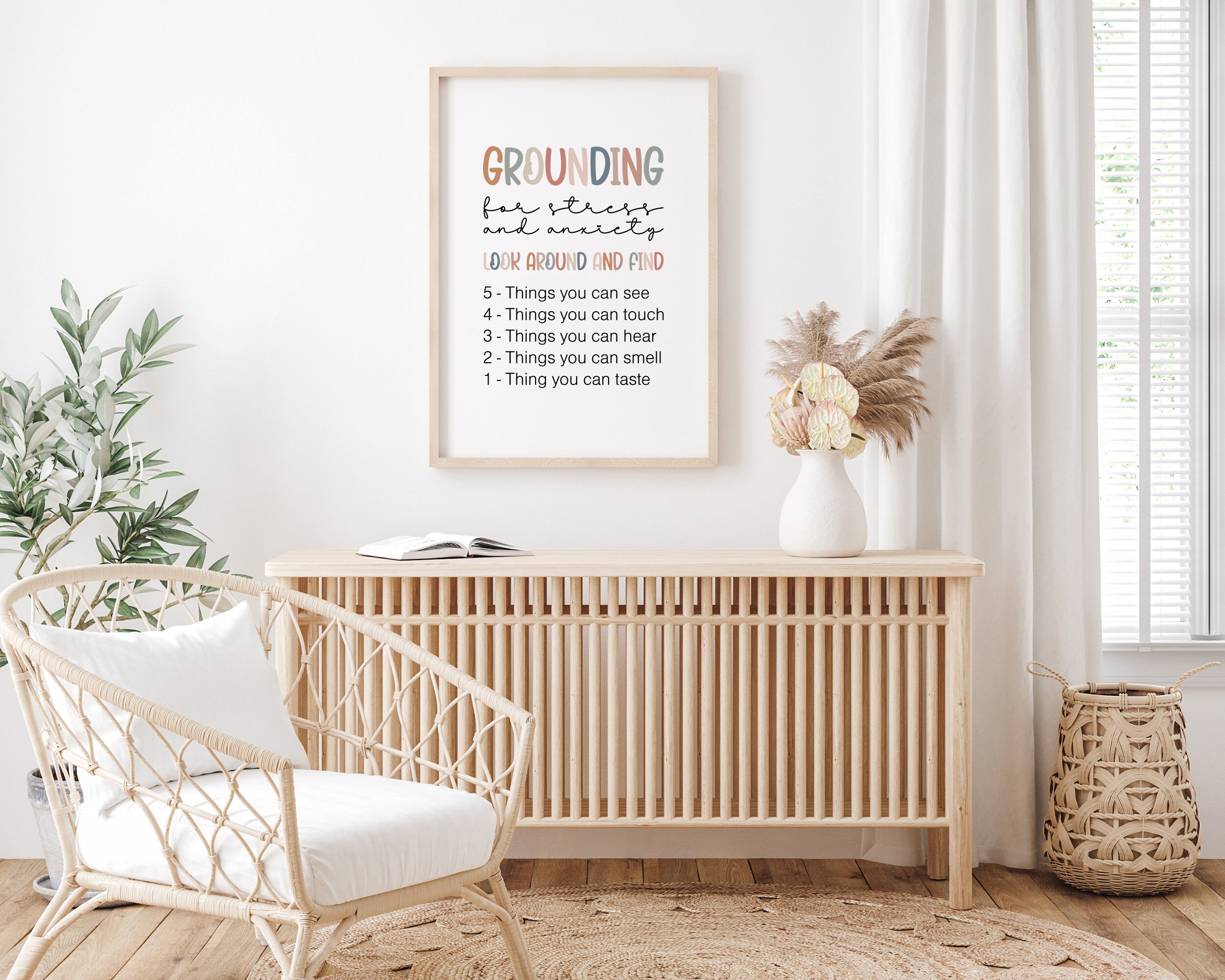 Grounding Technique Earthy Printable Mindfulness Poster - Etsy