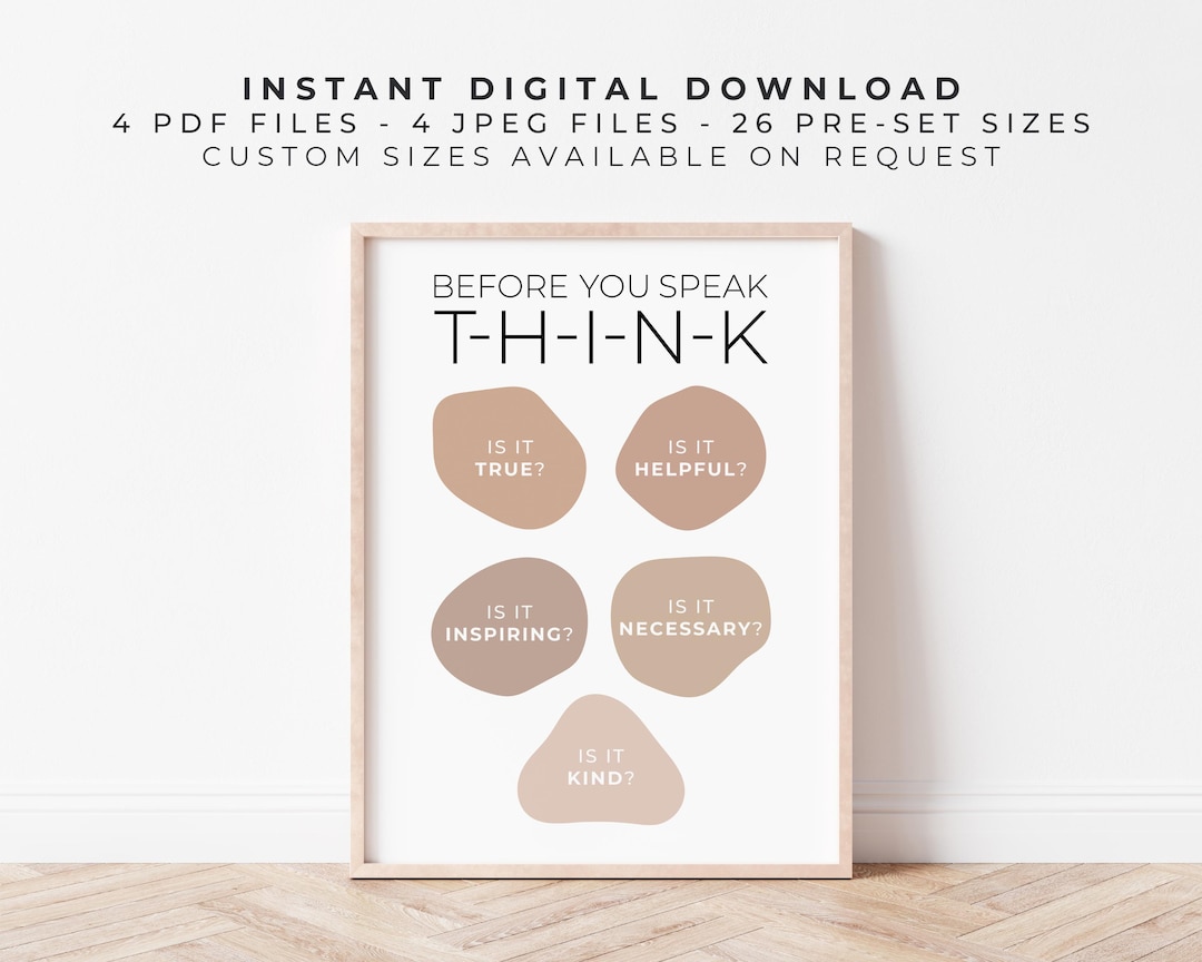 Think Before You Speak Neutral on White is It True is It Helpful is It ...