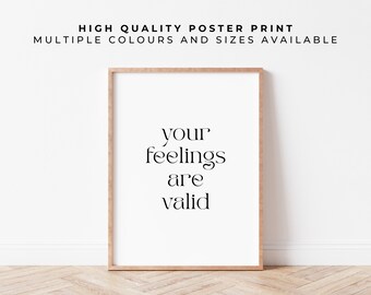 Feelings Are Valid Poster - Etsy