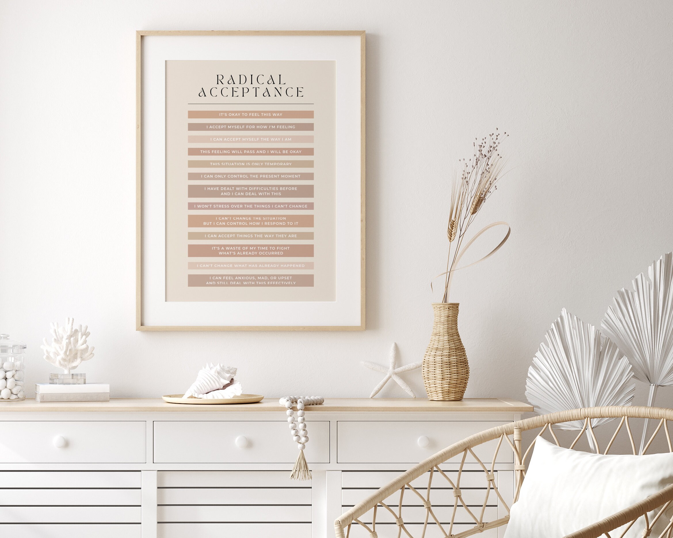 Radical Acceptance DBT Poster Neutral Beige Printable Aid for ...