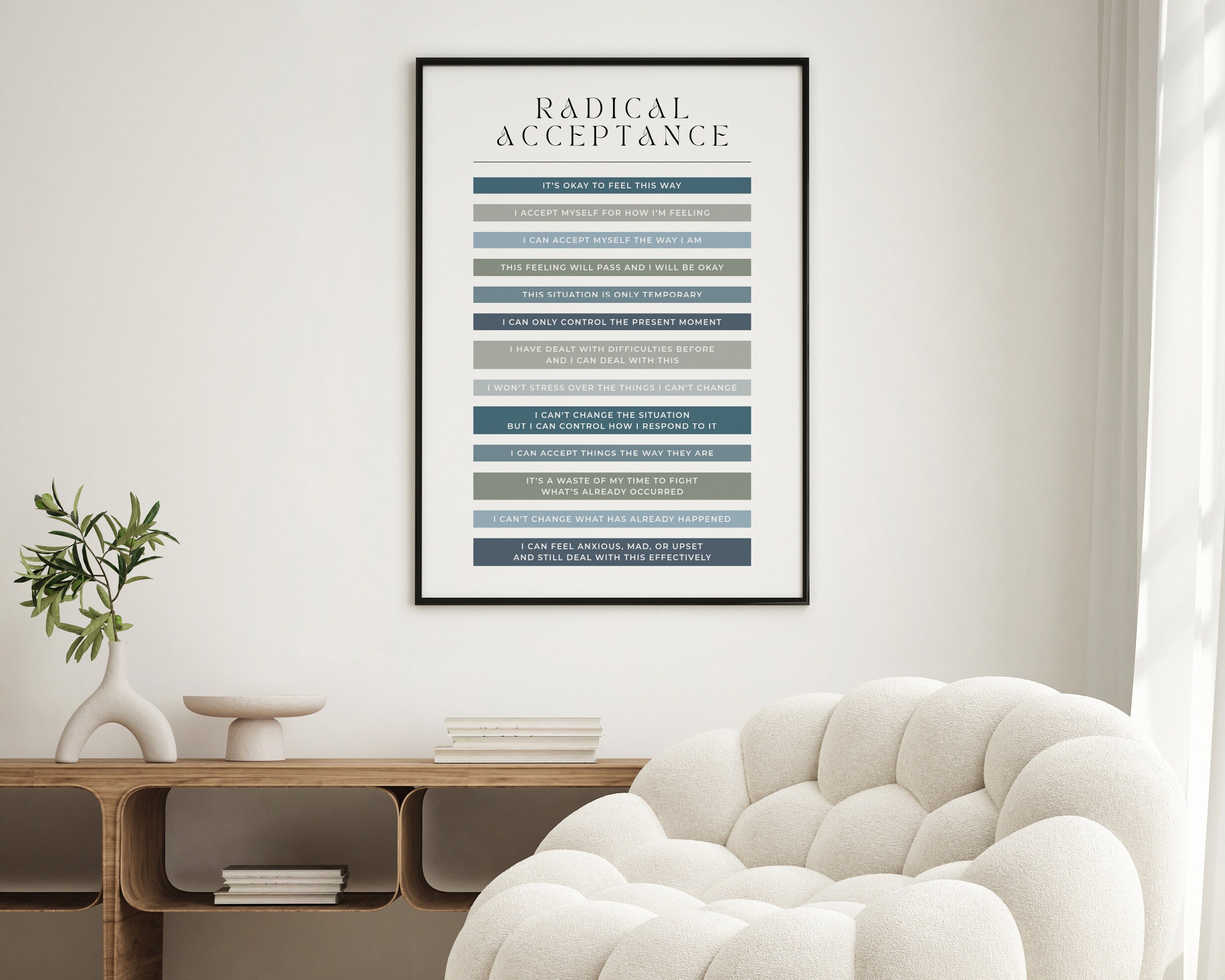 Radical Acceptance DBT Poster Ocean Blue Printable Aid for Dialectical ...