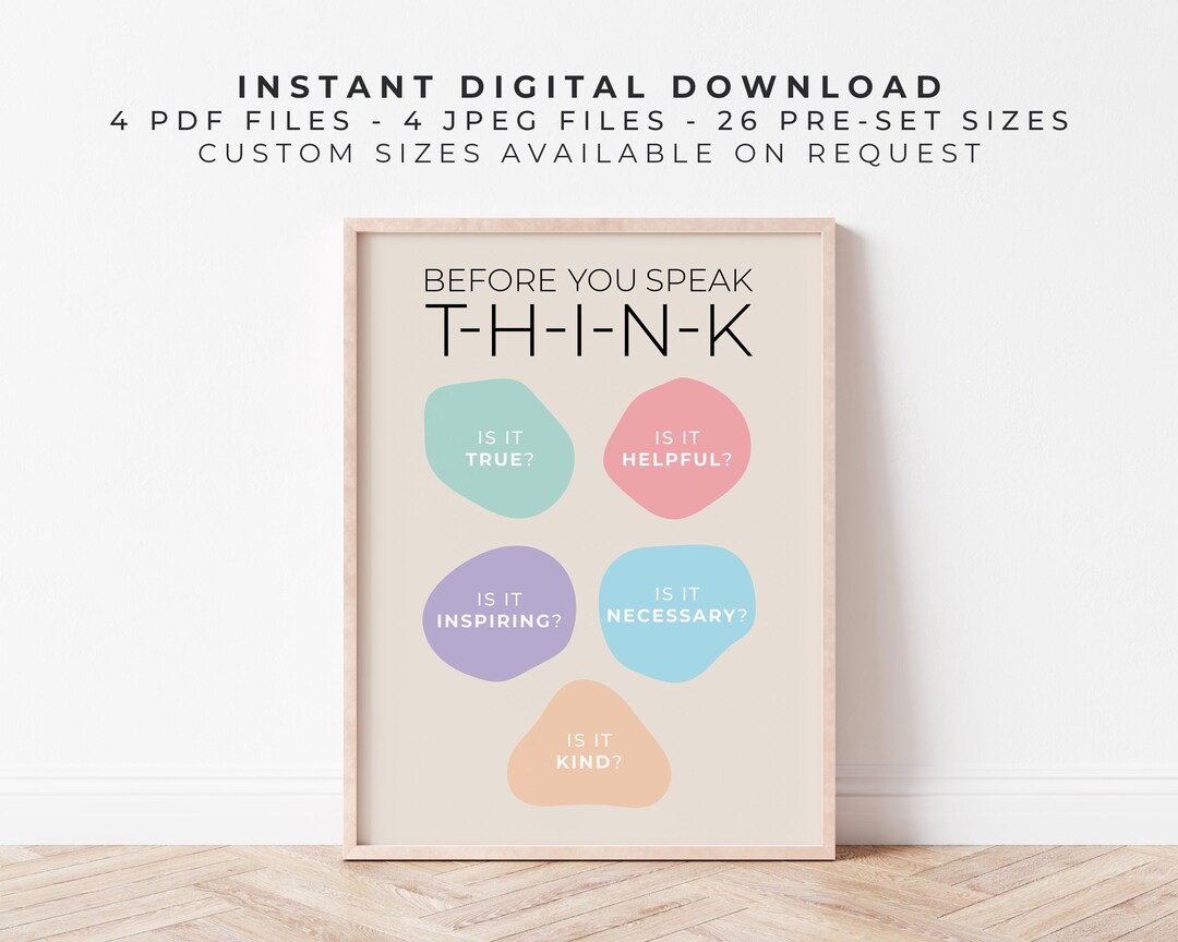 Think Before You Speak Pastel on Sand is It True is It Helpful is It ...