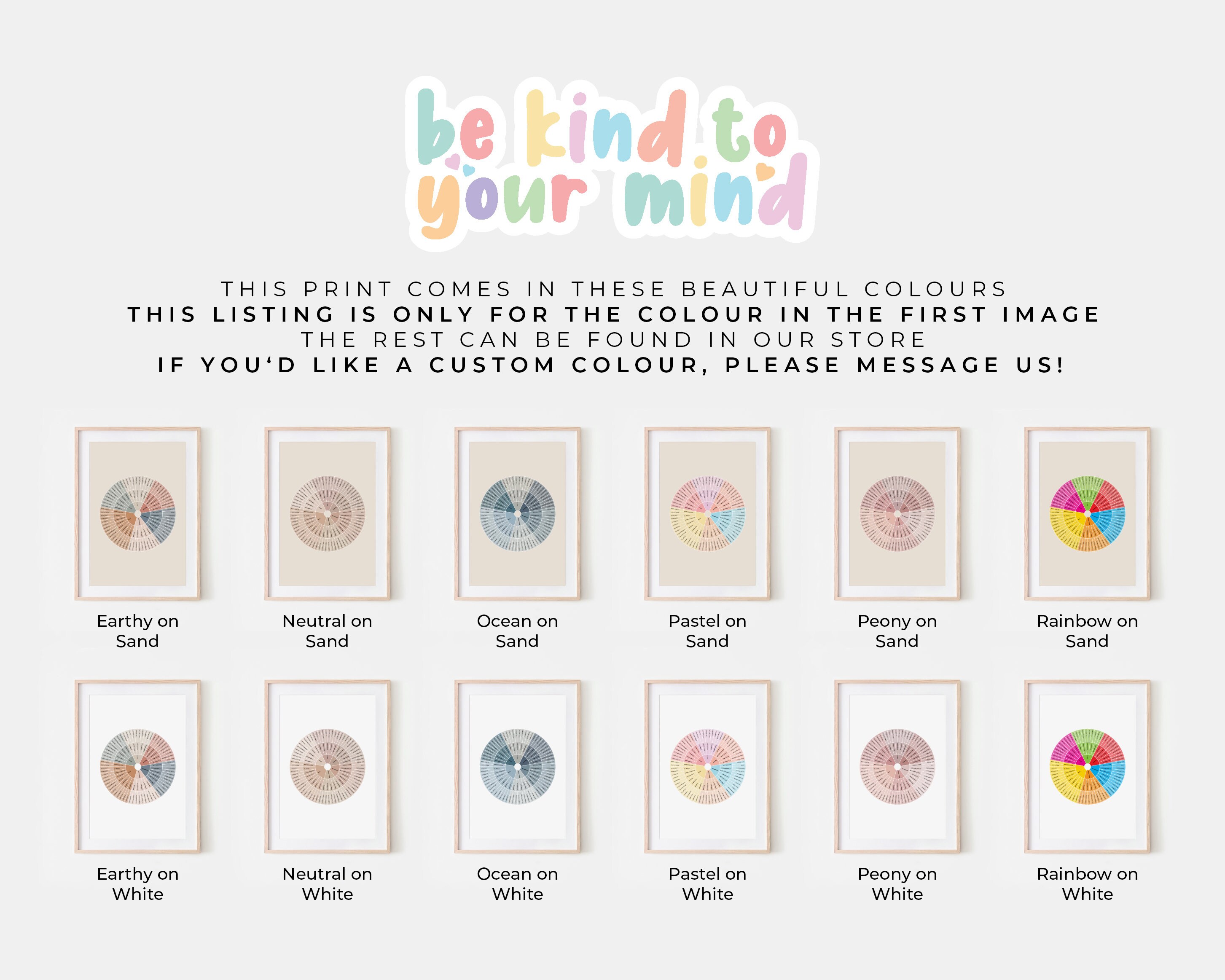 Feelings Wheel / Emotion Wheel Ocean Blue & Black on White Printable ...