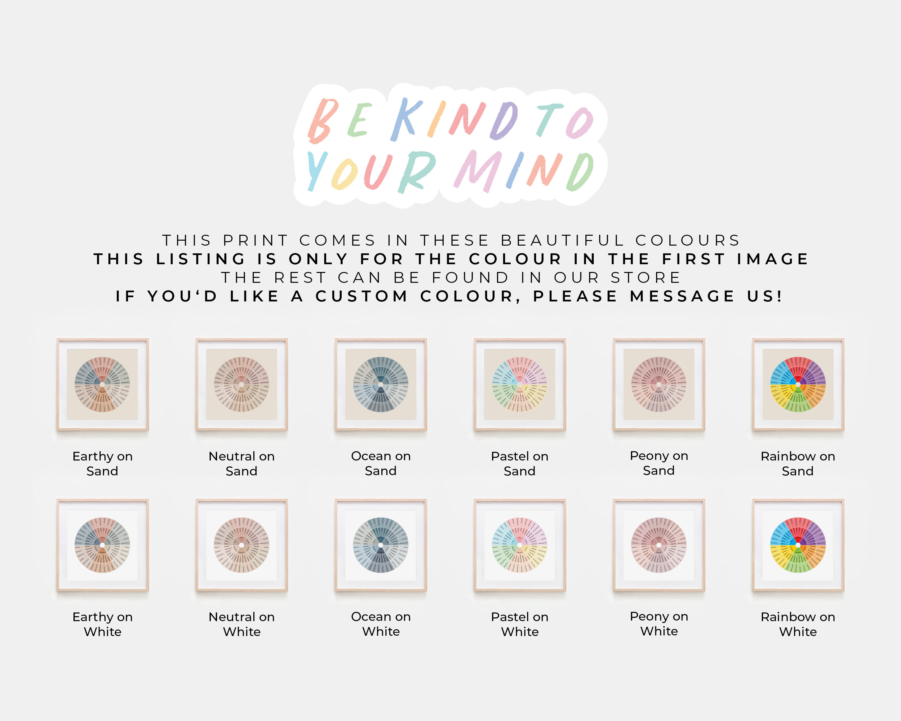 Feelings Wheel / Emotion Wheel Peony Pink & Black on Sand Printable ...