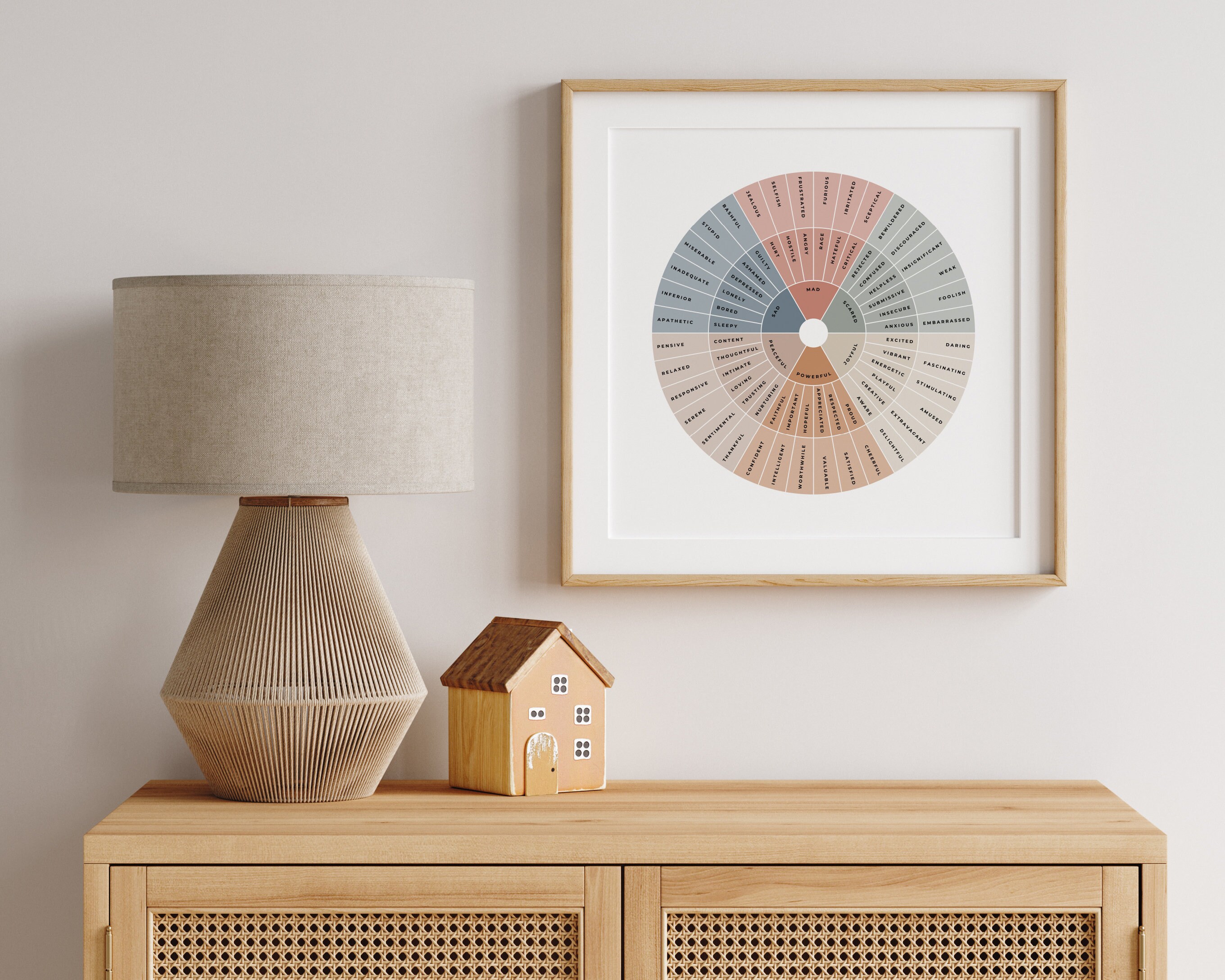 Feelings Wheel / Emotion Wheel Earthy & Monochrome on White Printable ...