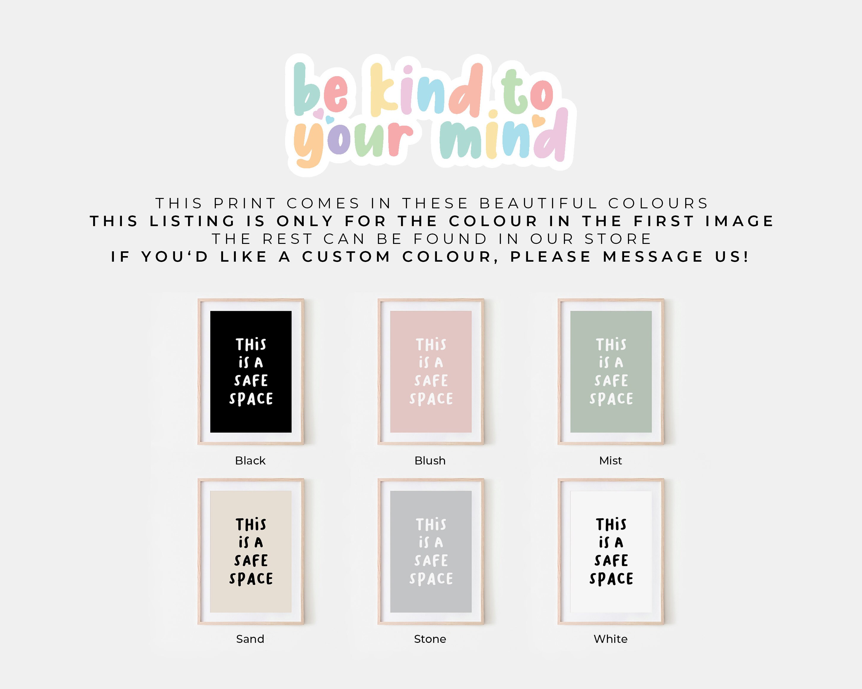 This is a Safe Space | Blush Pink | Printable Confidentiality Poster ...
