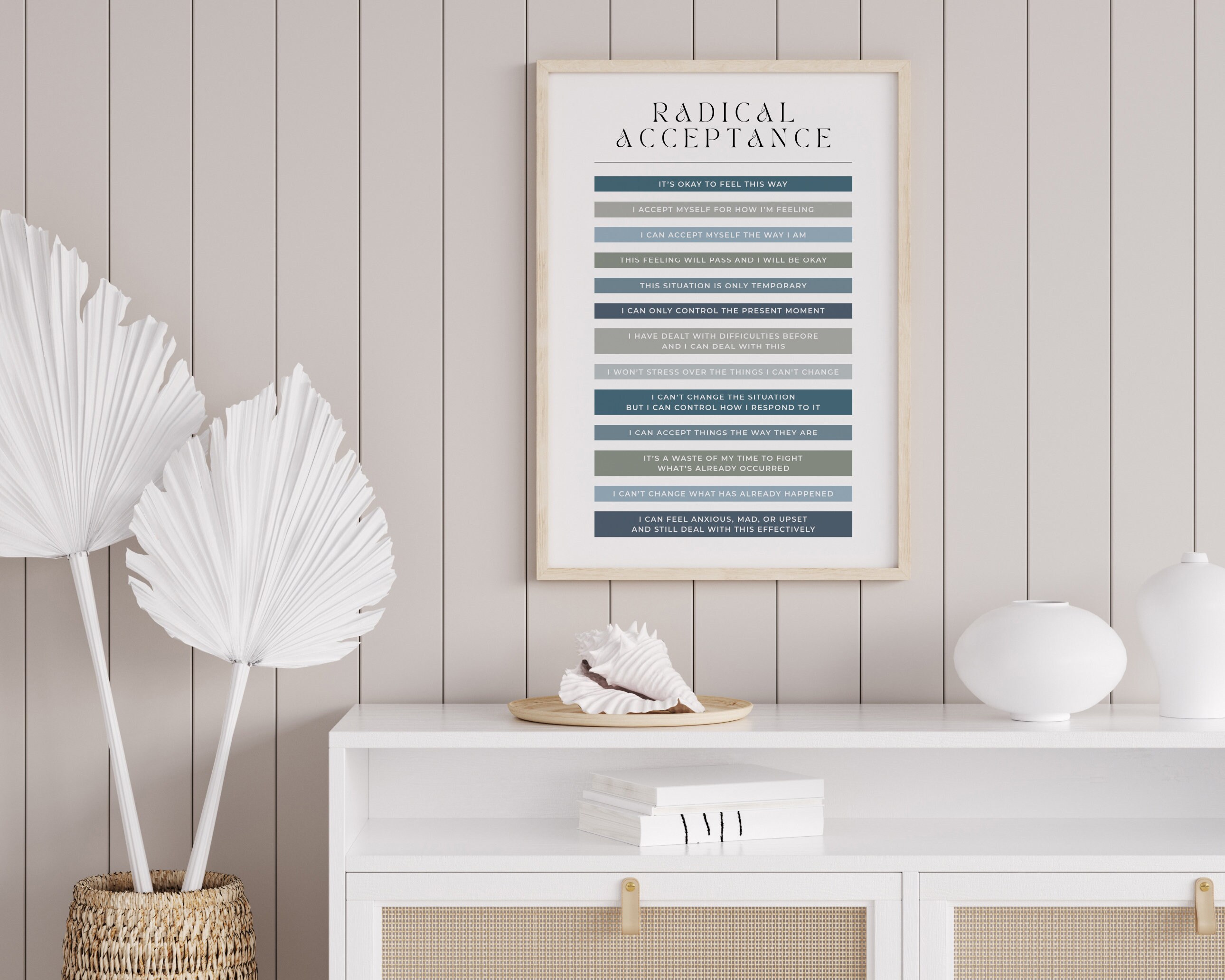 Radical Acceptance DBT Poster Ocean Blue Printable Aid for Dialectical ...