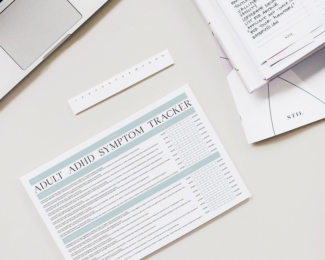 Adult ADHD Symptom Tracker Printable Planner to Track Daily Impact to ...