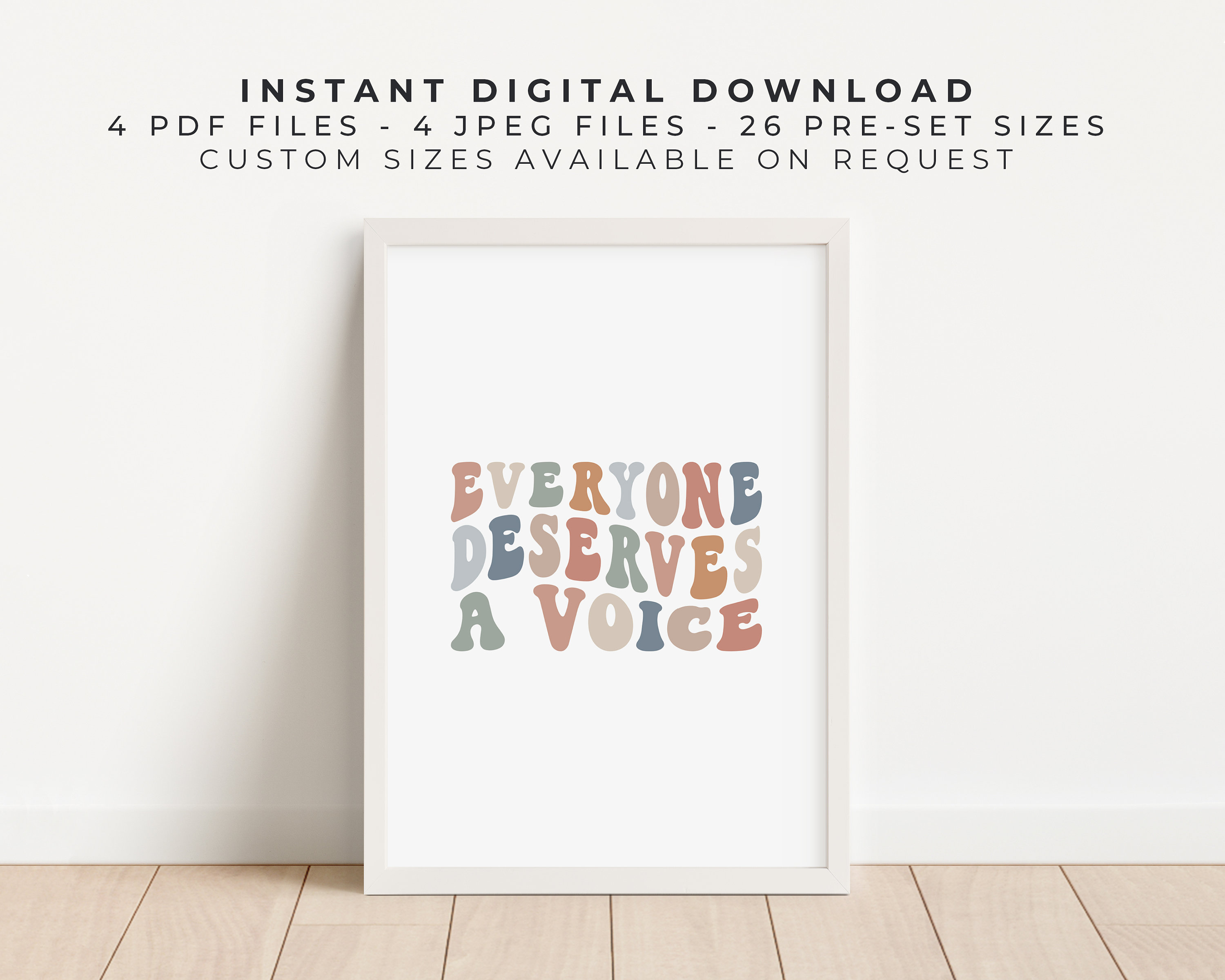 Everyone Deserves A Voice Earthy on White Affirmation Print for Speech ...