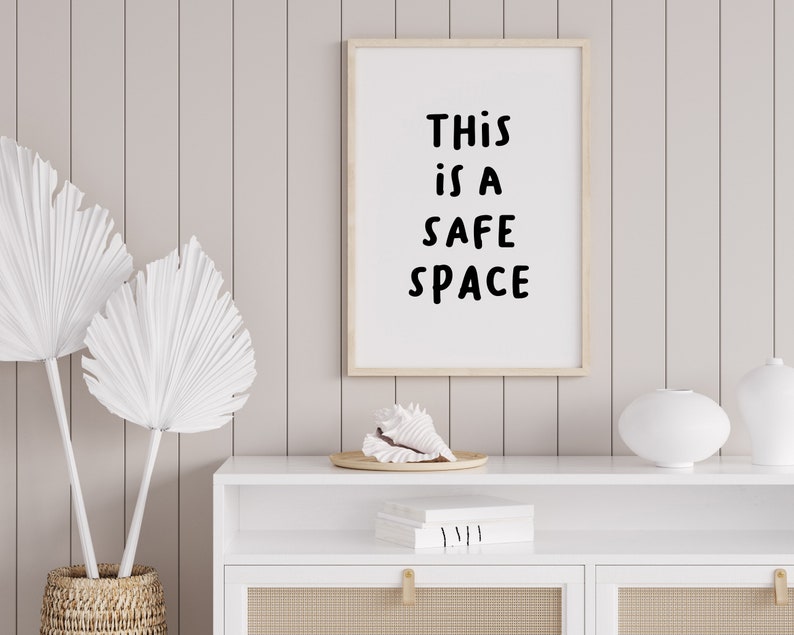 This is a Safe Space White Printable Confidentiality Poster Sign for ...