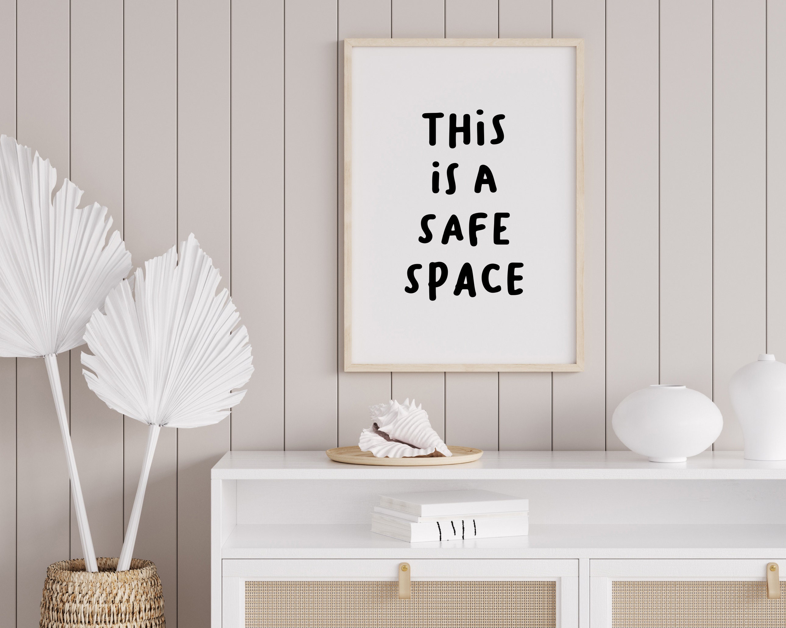 This is a Safe Space White Printable Confidentiality Poster Sign for ...