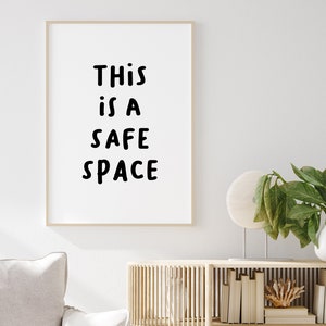 This is a Safe Space White Printable Confidentiality Poster Sign for ...