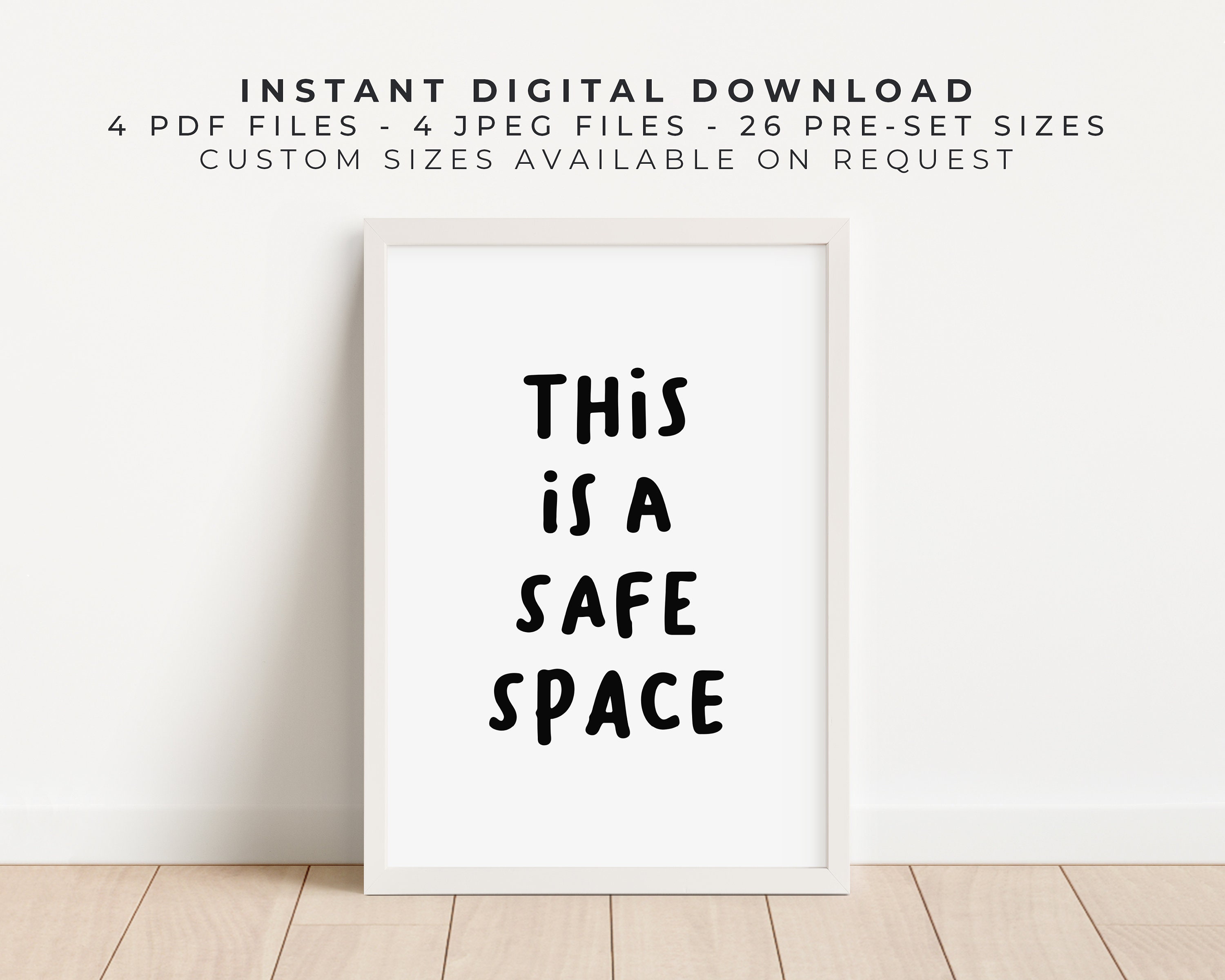 This is a Safe Space White Printable Confidentiality Poster Sign for ...