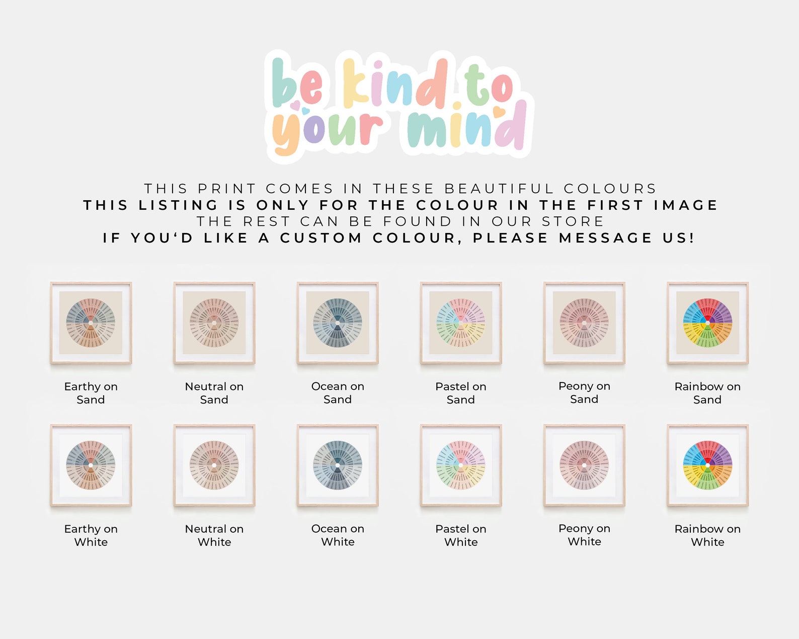 Feelings Wheel / Emotion Wheel Earthy & Monochrome on White Printable ...