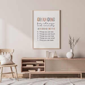 Grounding Technique | Earthy | Printable Mindfulness Poster for Coping ...