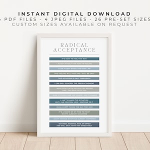 Radical Acceptance DBT Poster Ocean Blue Printable Aid for - Etsy