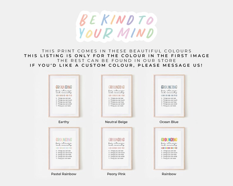 Grounding Technique Earthy Printable Mindfulness Poster - Etsy