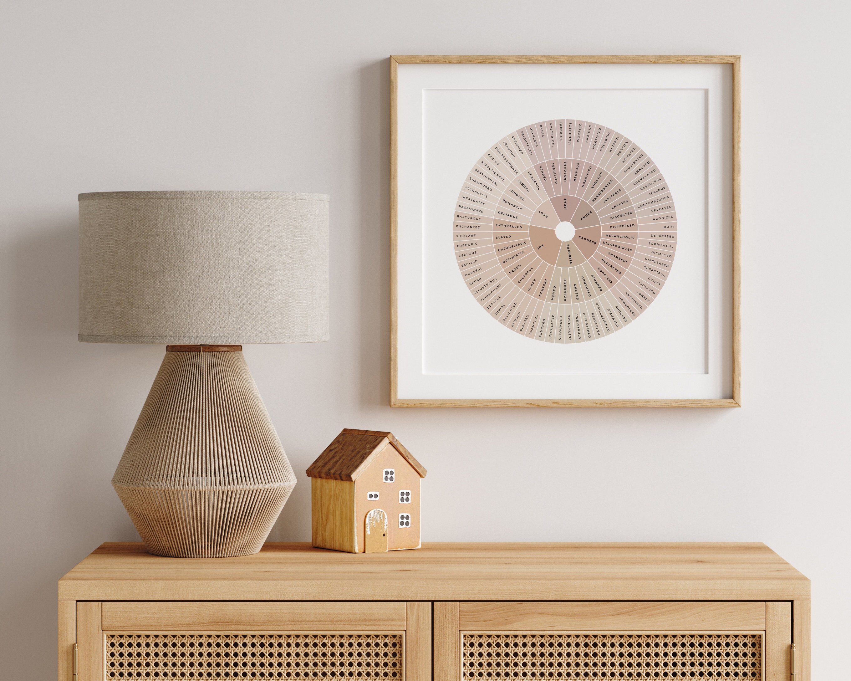 Feelings Wheel / Emotion Wheel | Neutral Beige & Monochrome on White ...