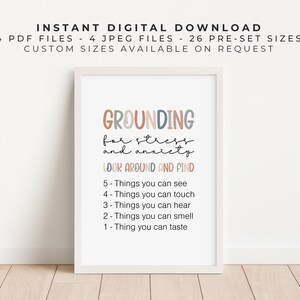 Grounding Technique Earthy Printable Mindfulness Poster - Etsy